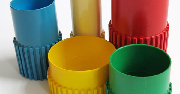 Vintage modular Geometrix plastic office desk tidy