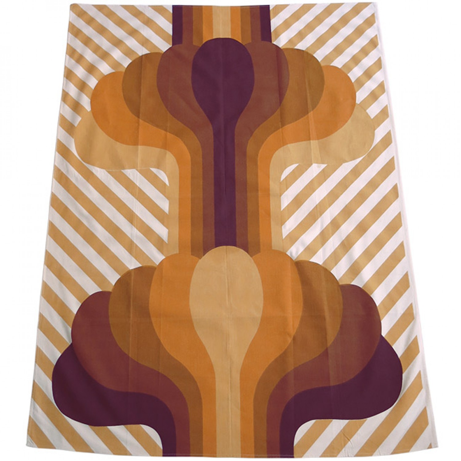1960s fabric mushroom cloud screenprint art textile