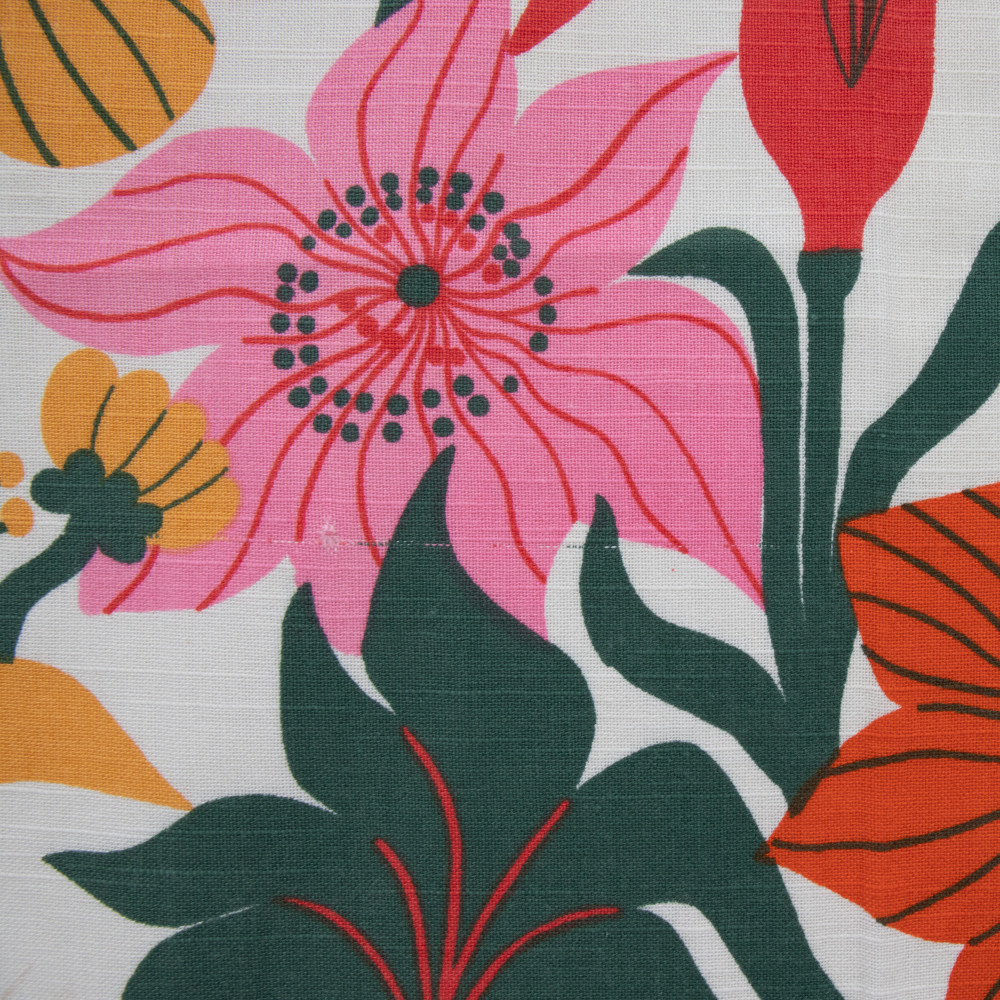 Swedish art print textile with exotic floral design in the style of ...