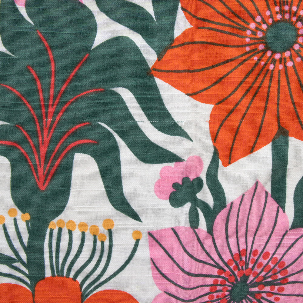 Swedish art print textile with exotic floral design in the style of ...