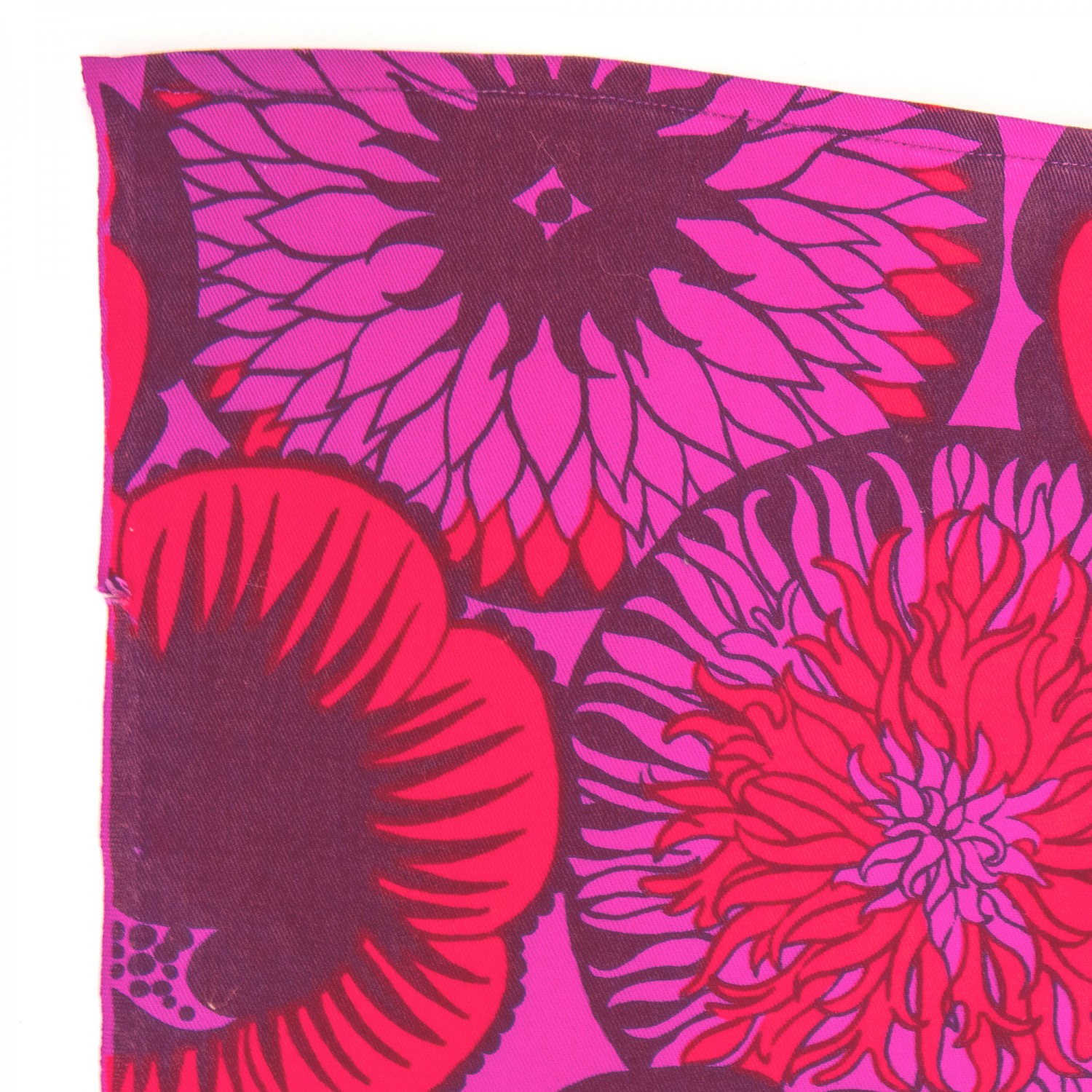Swedish art textile with vividly colourful semi-abstract floral design