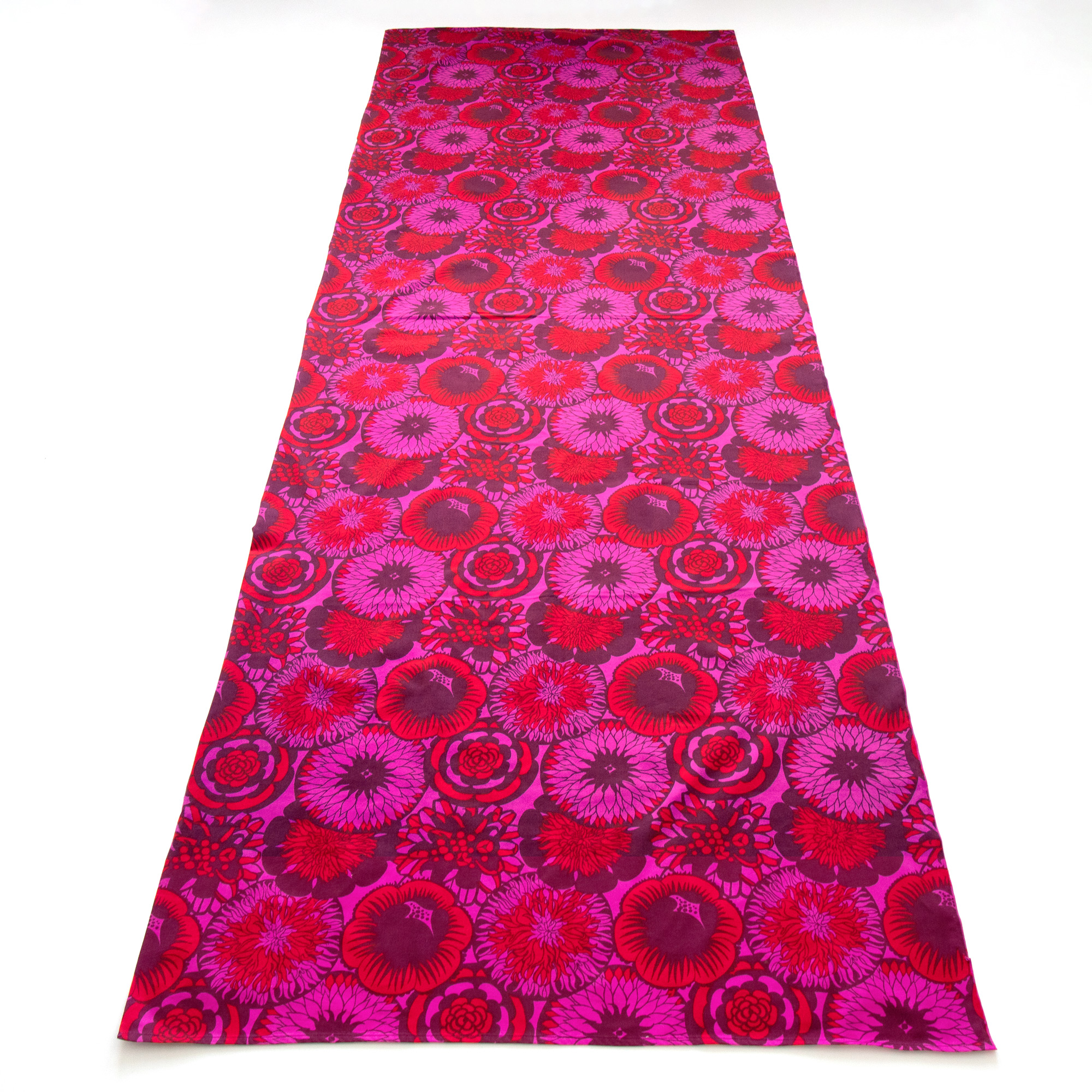 Swedish art textile with vividly colourful semi-abstract floral design
