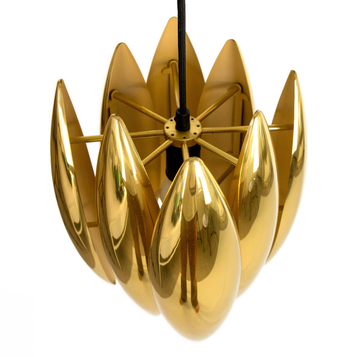 Kastor brass pendant light by Jo Hammerborg for Fog & Mørup, 1960s