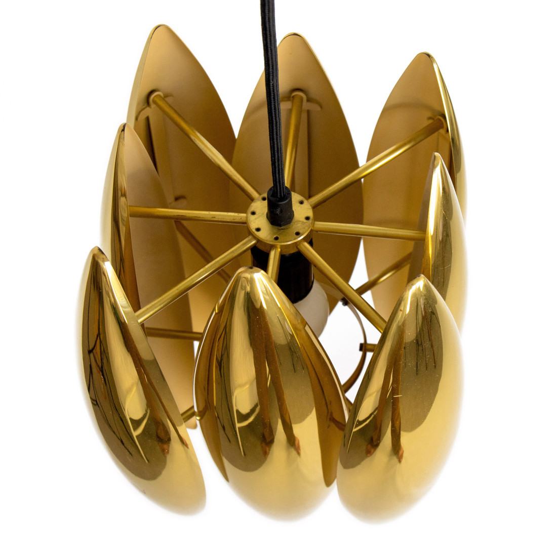 Kastor brass pendant light by Jo Hammerborg for Fog & Mørup, 1960s