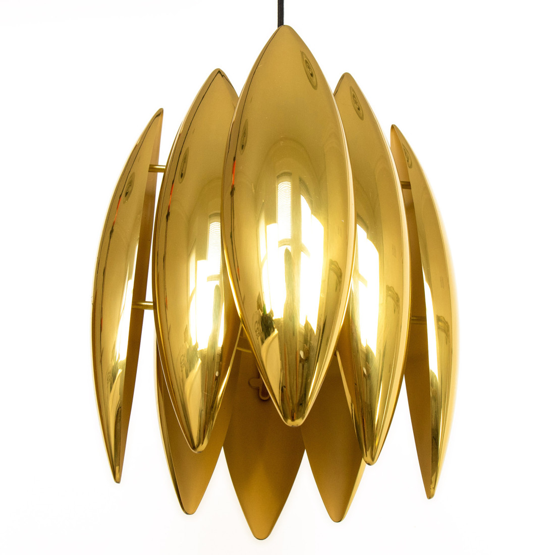 Kastor brass pendant light by Jo Hammerborg for Fog & Mørup, 1960s
