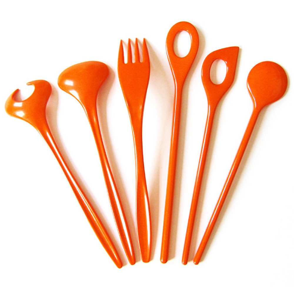 Orange vintage Rosti kitchen utensils 60s/70s