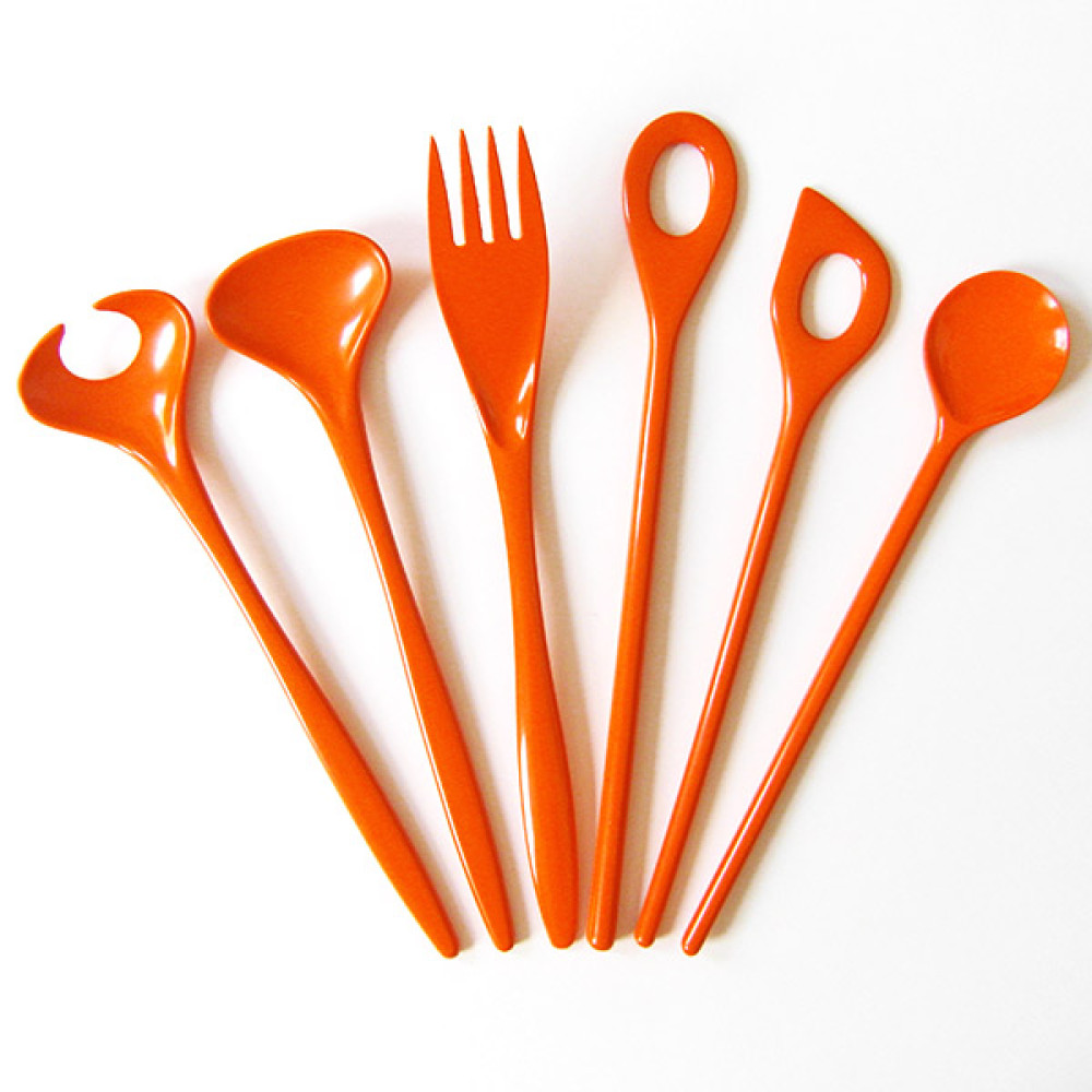 Orange vintage Rosti kitchen utensils 60s/70s