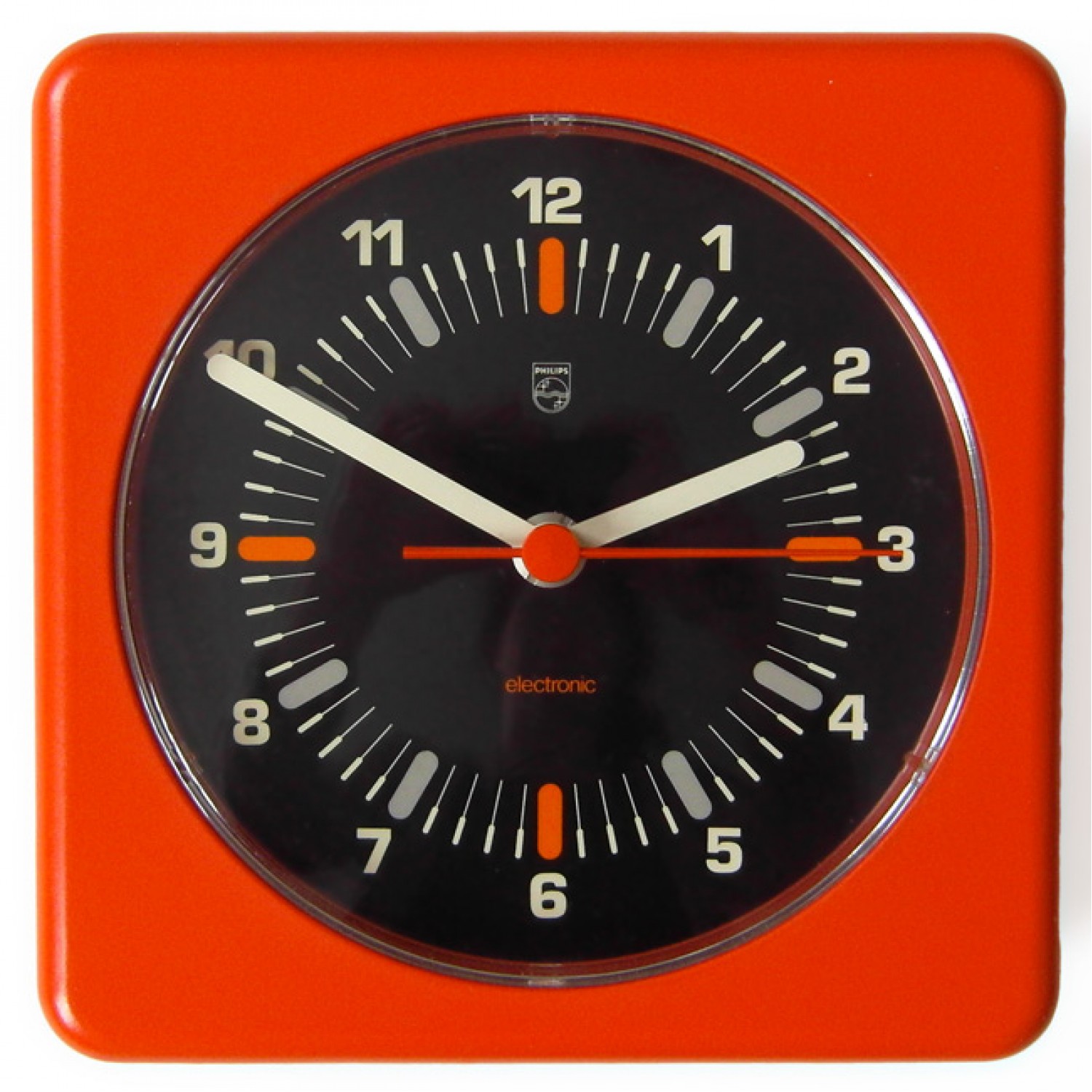 1960 s/1970 s orange Philips wall clock