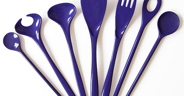 Purple vintage Rosti kitchen utensils 60s/70s